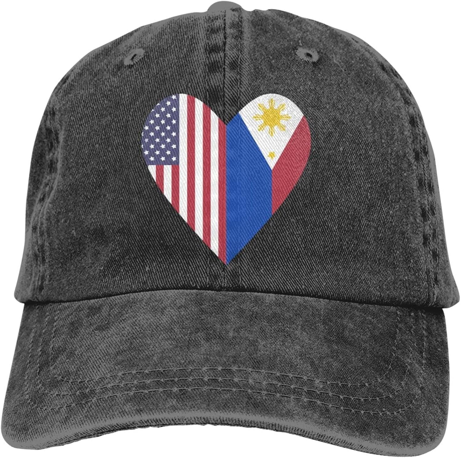 Stars and Sun Filipino Philippines Denim Baseball Cap Adjustable Dad ...