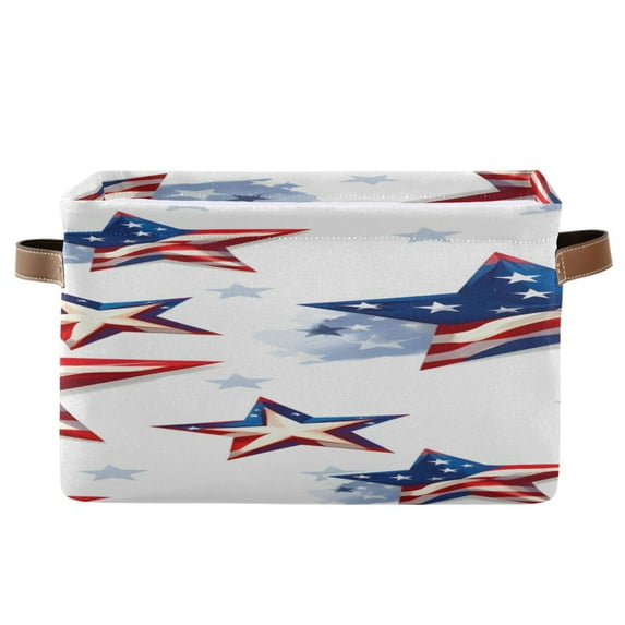 Stars with Flag Pattern Square Storage Bins with Handles Collapsible ...