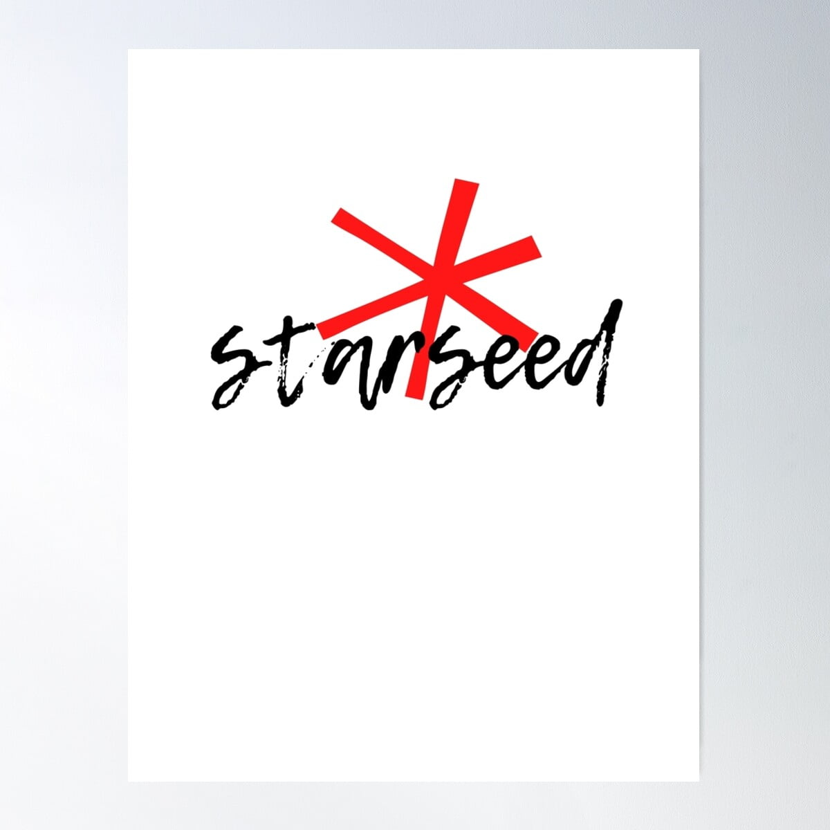 Starseed With Pop Of Red Color Poster Wall Art, Modern Wall Decor For ...