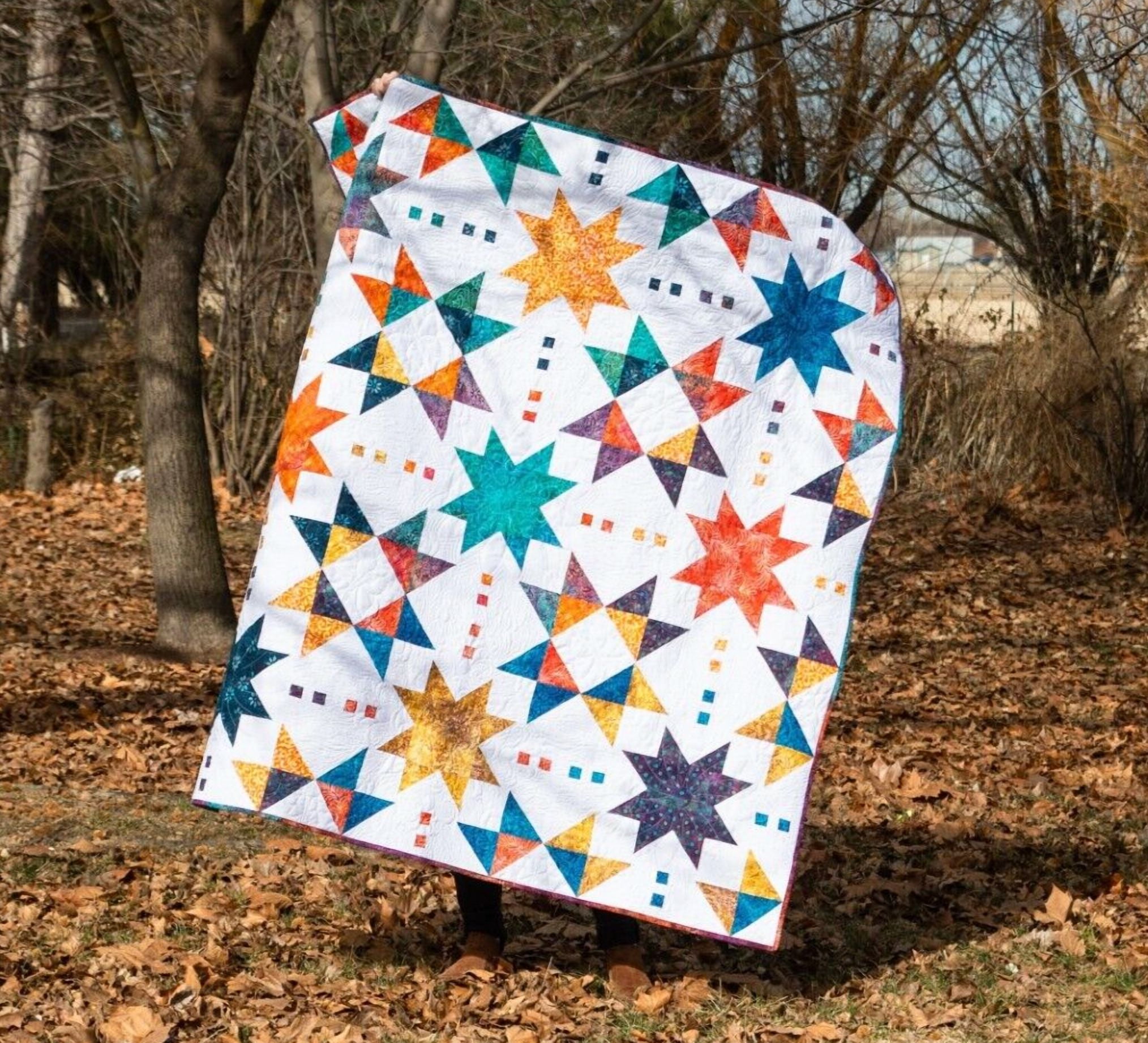 Starshine in Multi Quilt Kit Fabric Pattern and Binding and batik backing - Walmart.com