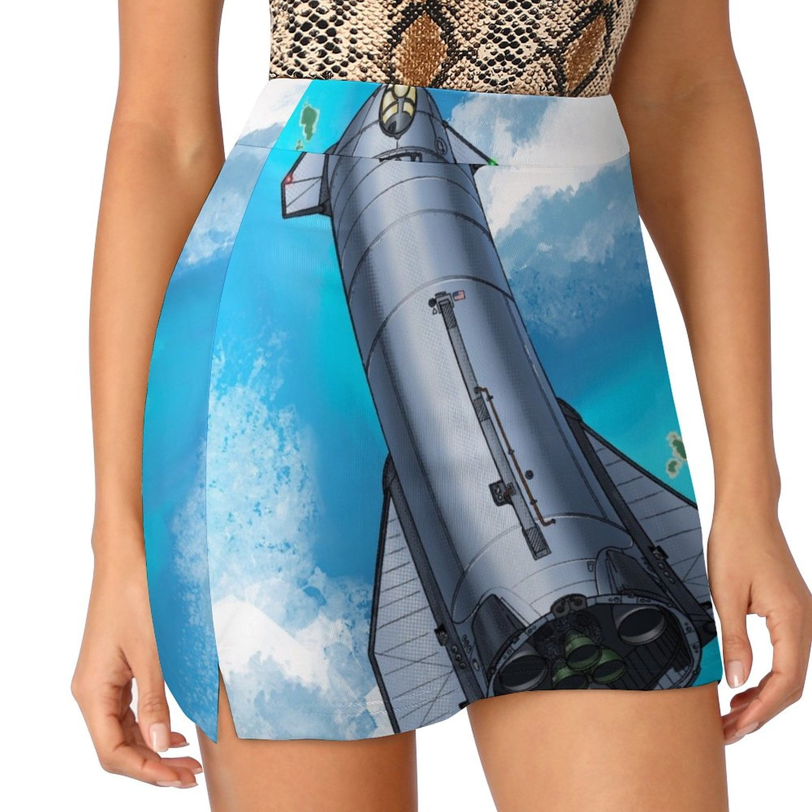 Starship in low-earth orbit Light Proof Trouser Skirt kpop rave outfits ...