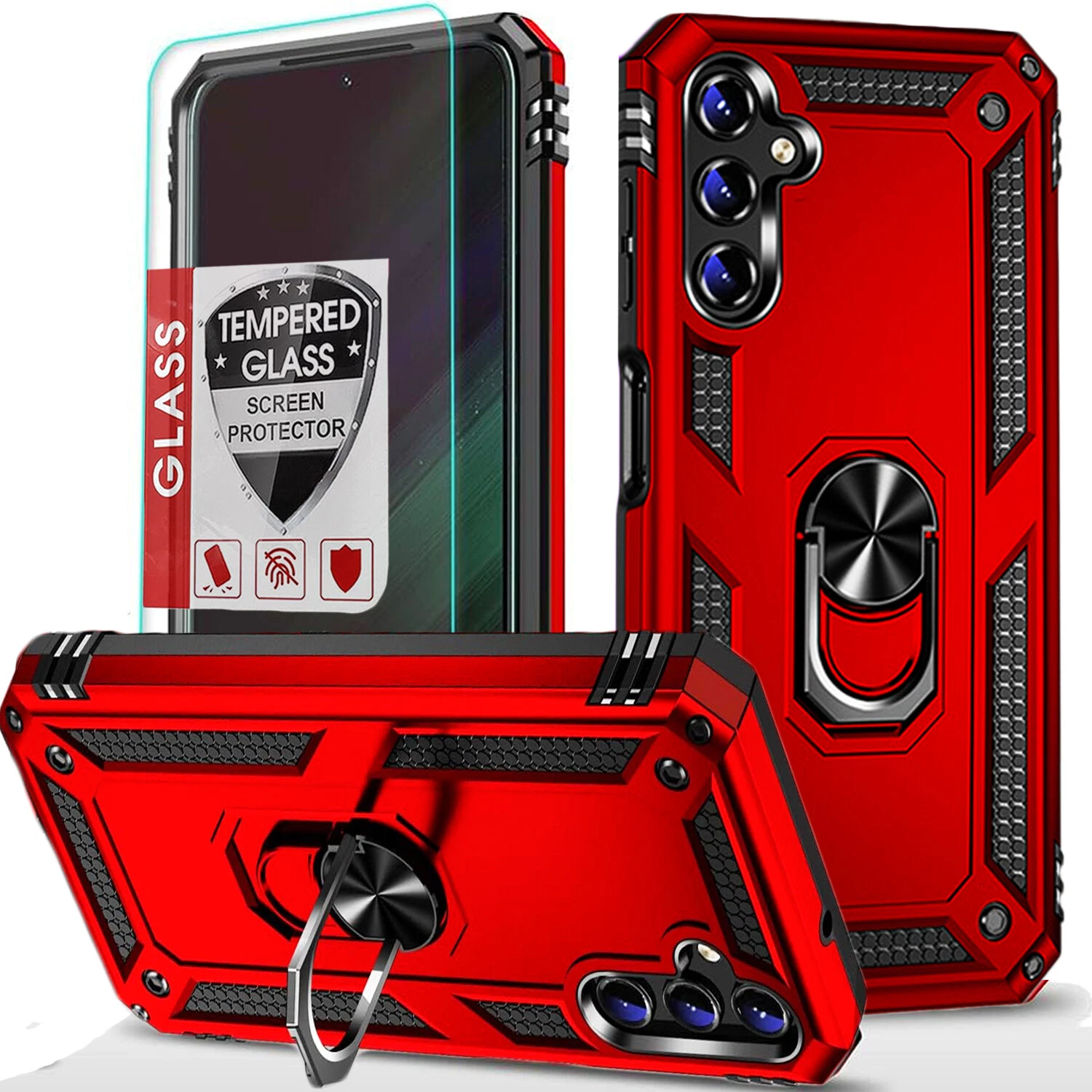 Starshop Samsung Galaxy S25 FE Case Phone Cover Shockproof Ring Stand ...