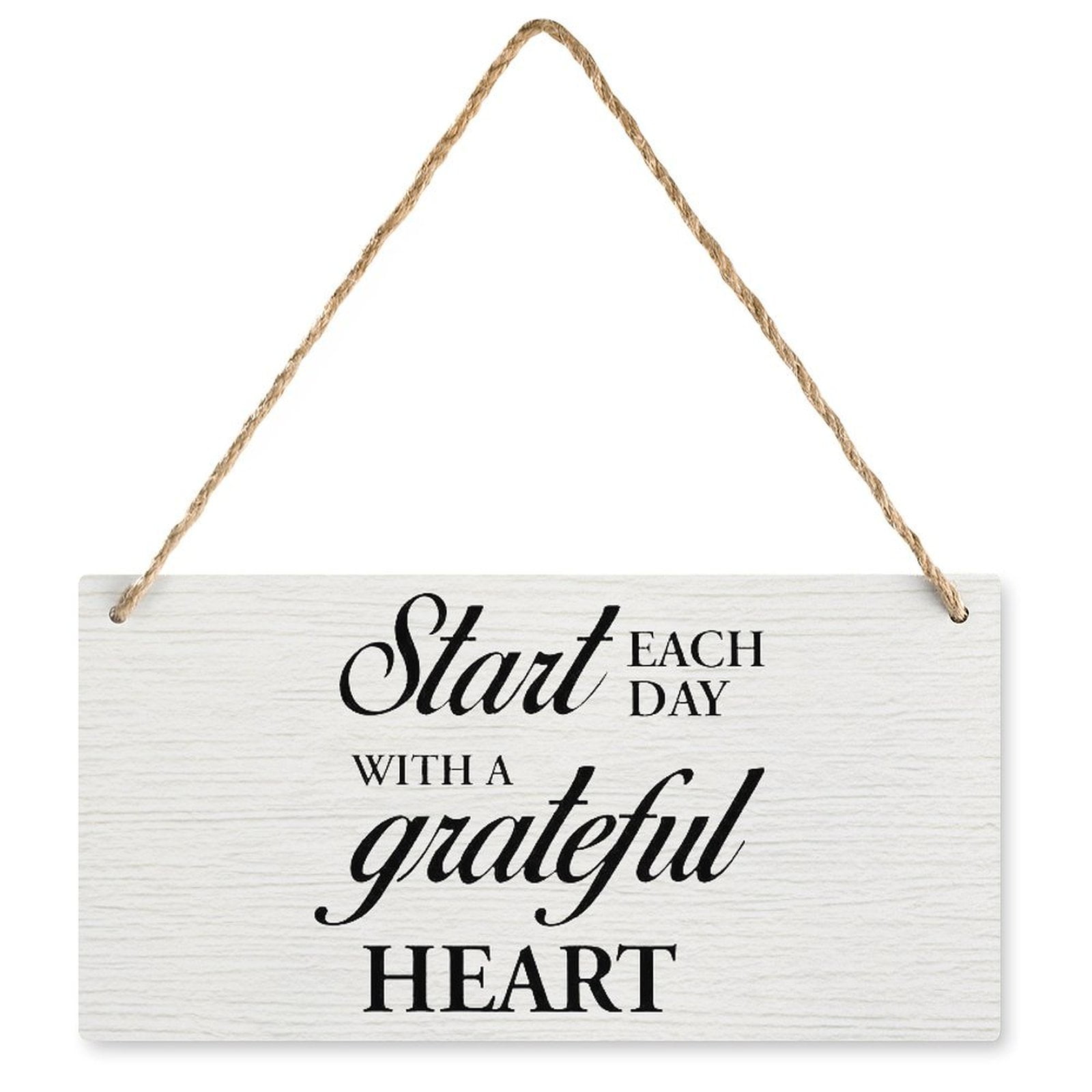 Start Each Day With A Grateful Heart Wood Hanging Sign Home Decor ...