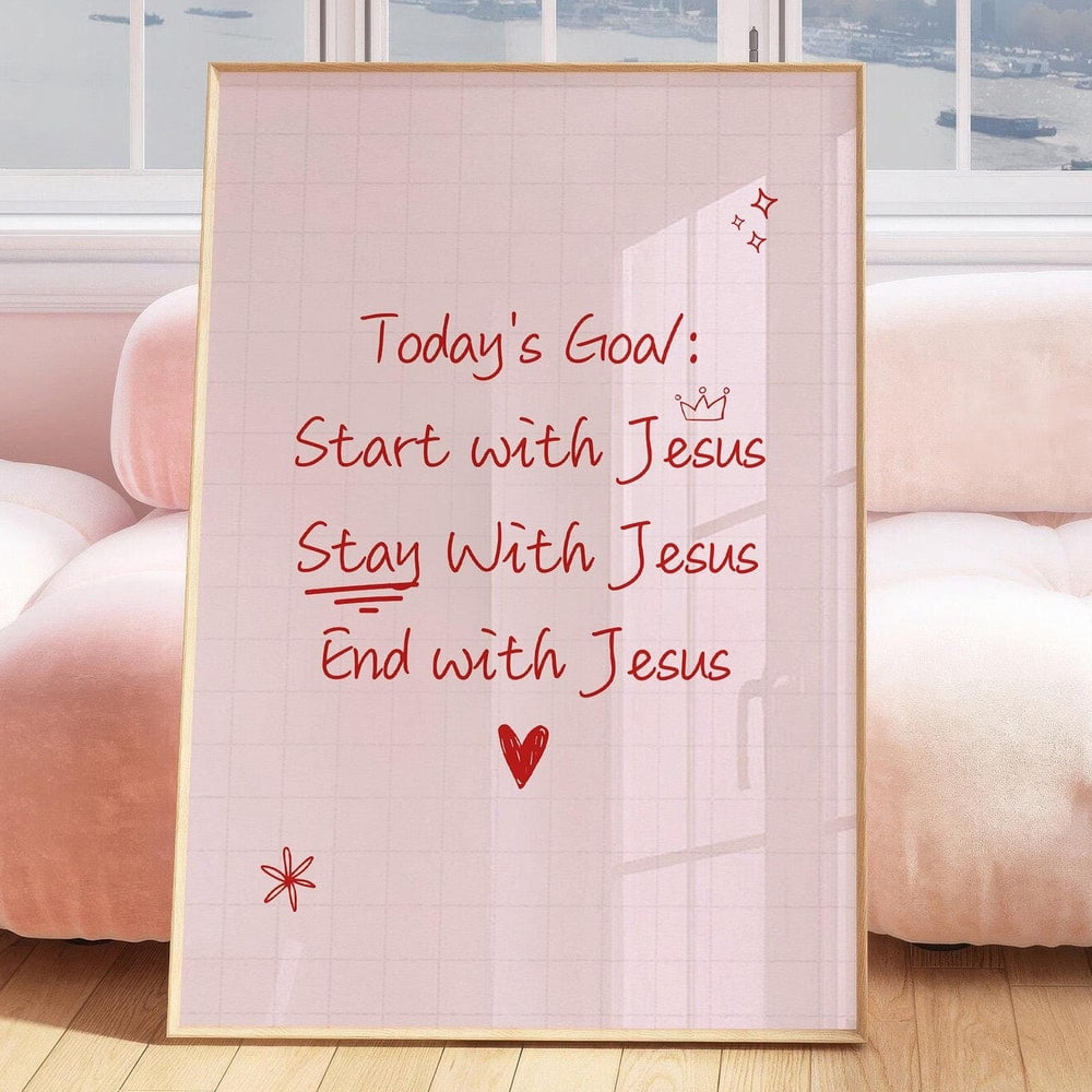 Start With Jesus Wall Art Christian Wall Art Teen Girl Bedroom Decor ...