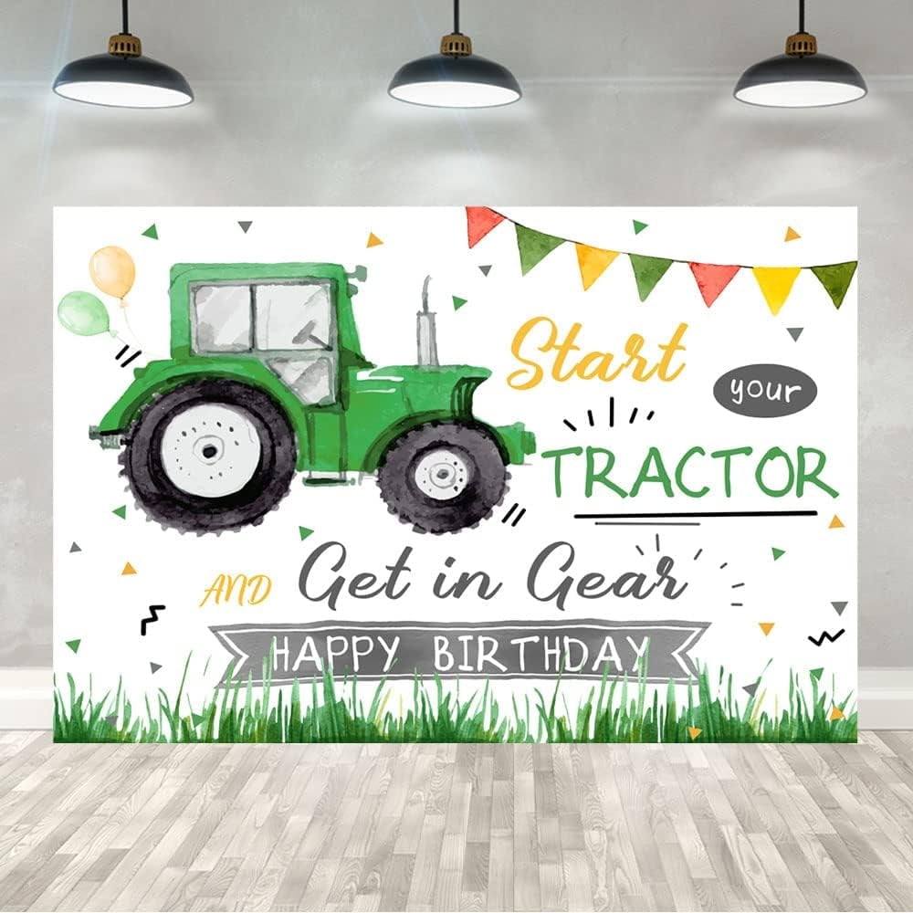 Start Your Tractor Backdrop for Birthday Party Boy Birthday Decorations ...