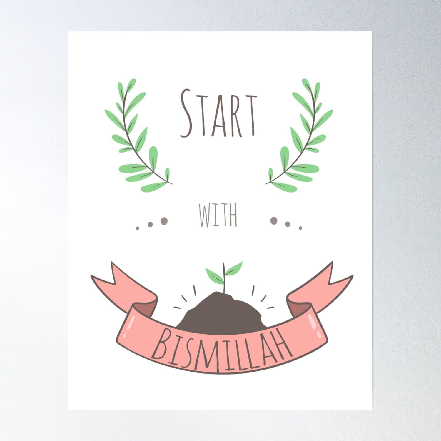 Start With Bismillah | Islamic Reminder | Muslim Nursery / Kitchen ...