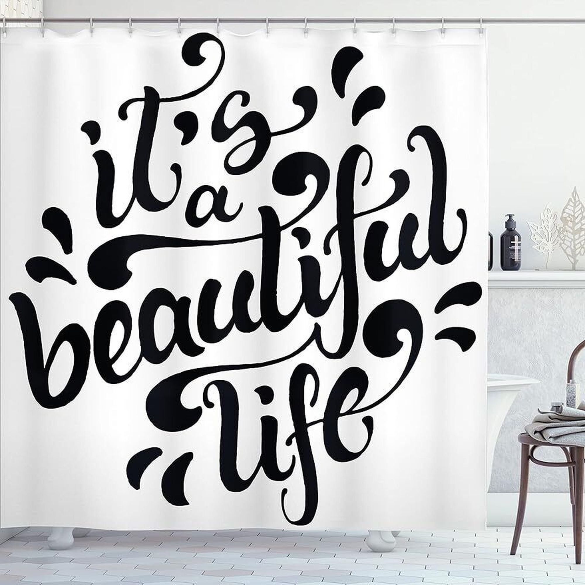 Start Your Day With Confidence Monochrome Shower Curtain Quotes To