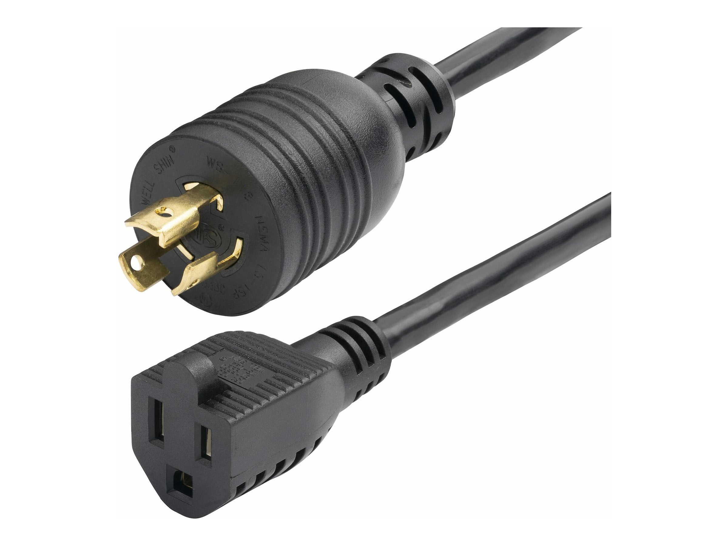 StarTech 1ft 30cm Heavy Duty Power Cord Twist-Lock NEMA L5-15P to NEMA ...