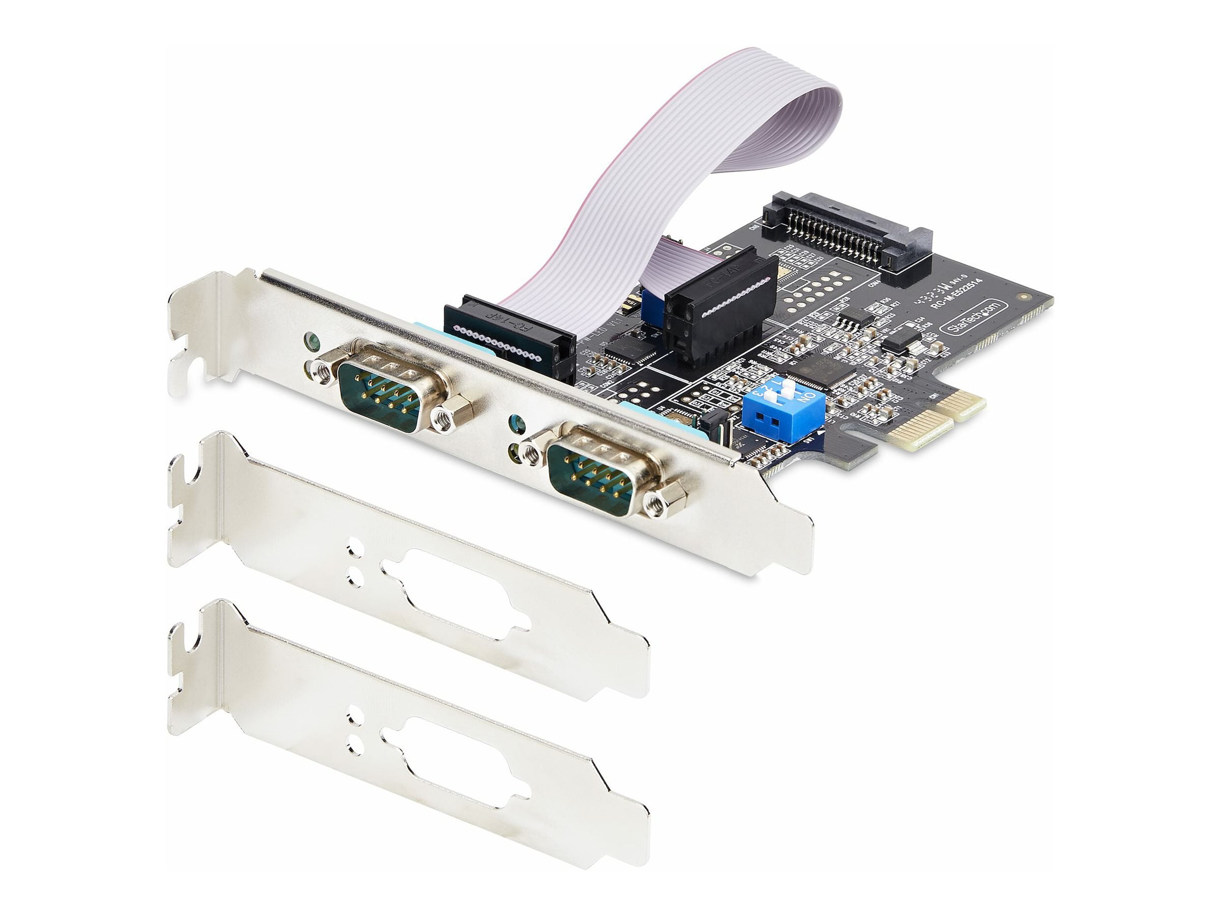 StarTech.com 2-Port Serial PCIe Card, Dual-Port PCI Express to RS232/RS422/RS485 (DB9) Serial ...