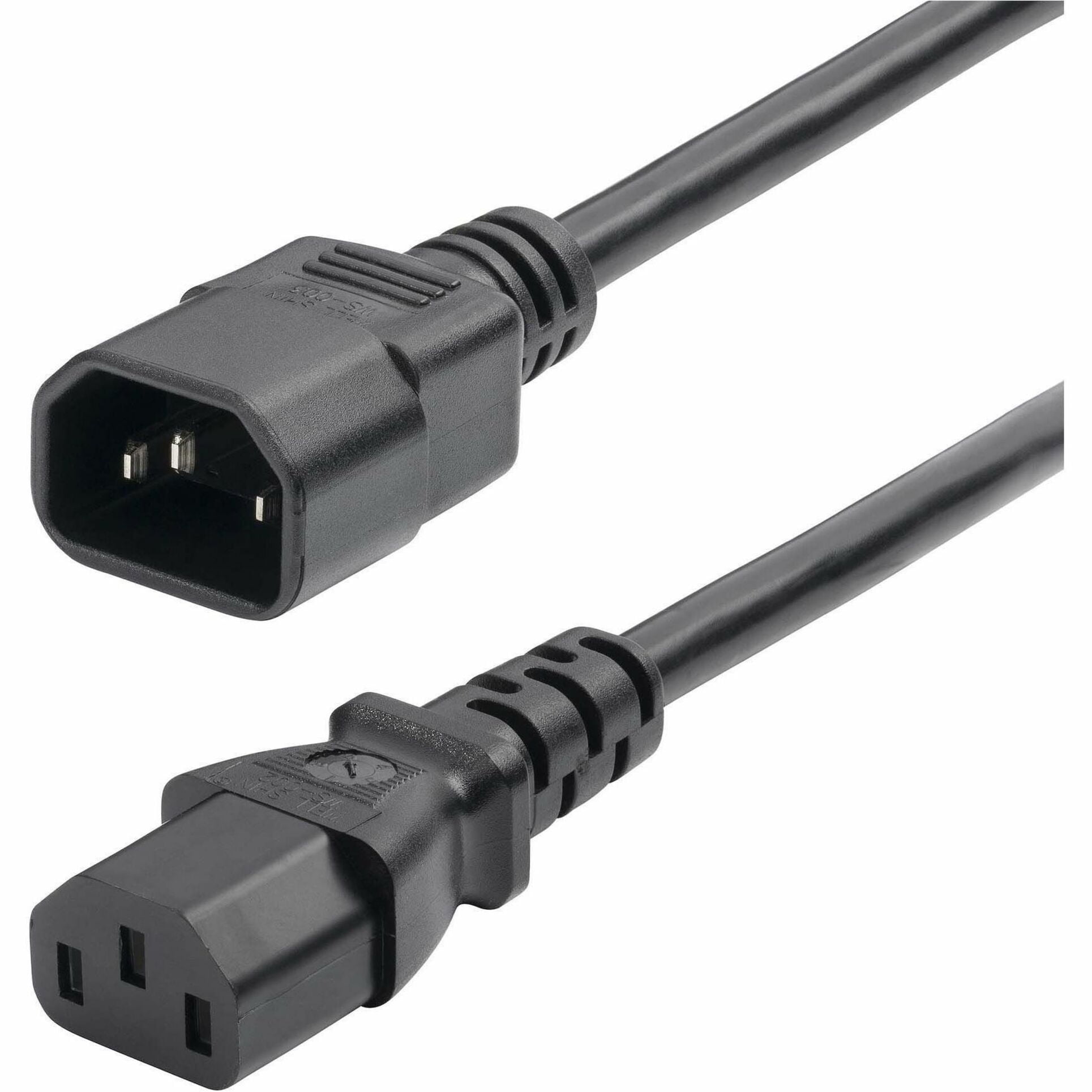 StarTech 2ft 60cm Power Extension Cord IEC 60320 C14 to C13 PDU Power ...
