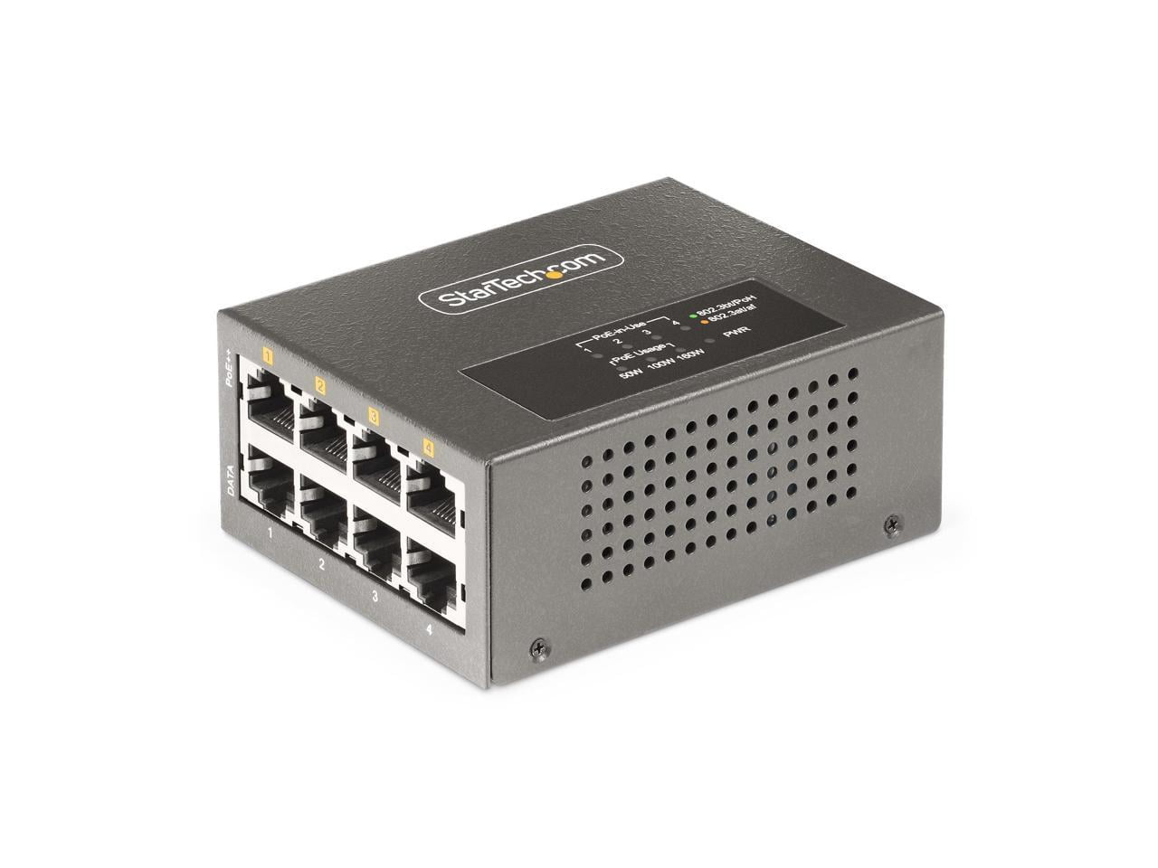 Startech 4-Port Multi-Gigabit PoE++ Injector, 5/2.5G Ethernet (NBASE-T ...