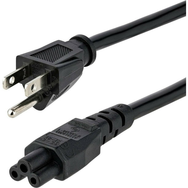 Startech 6 ft Standard Laptop Power Cord - NEMA 5-15P to C5 -Slot ...