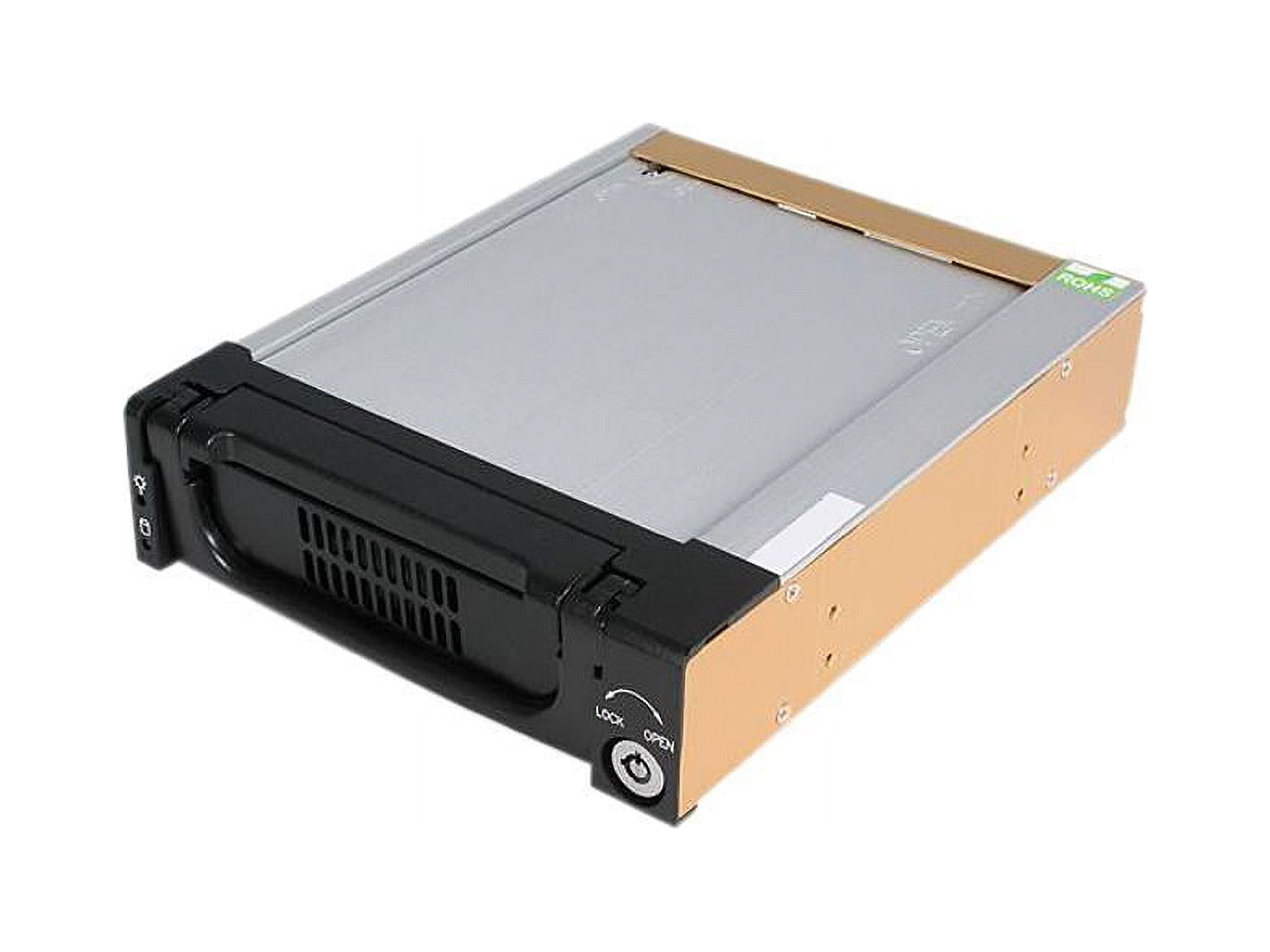 Startech Black Aluminum 5.25in Rugged SATA Hard Drive Mobile Rack ...