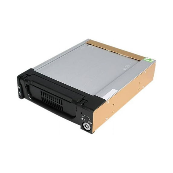 Startech Black Aluminum 5.25in Rugged SATA Hard Drive Mobile Rack ...