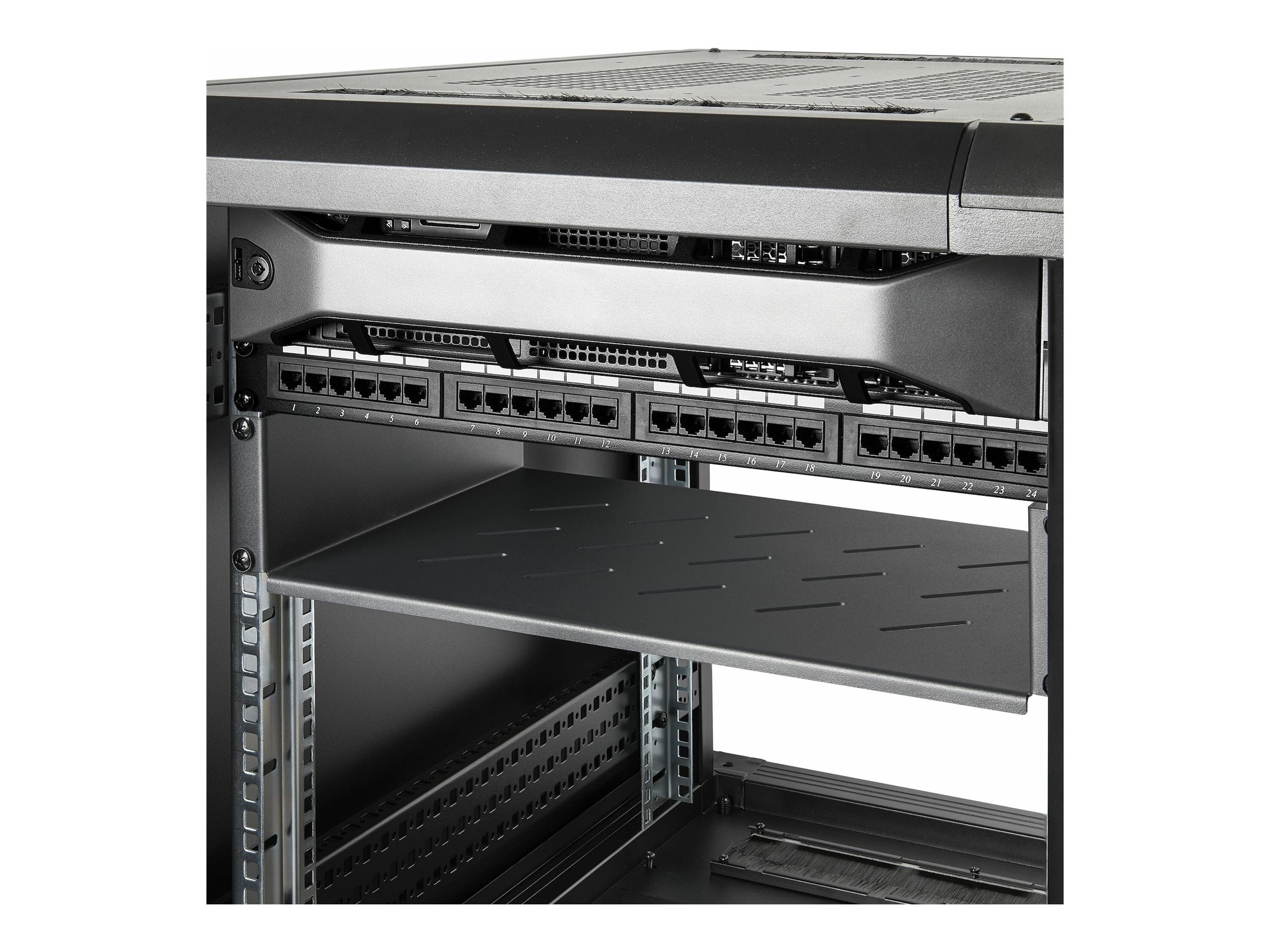 StarTech.com 2U Vented Server Rack Shelf, 12" Depth, Cantilever, Max ...