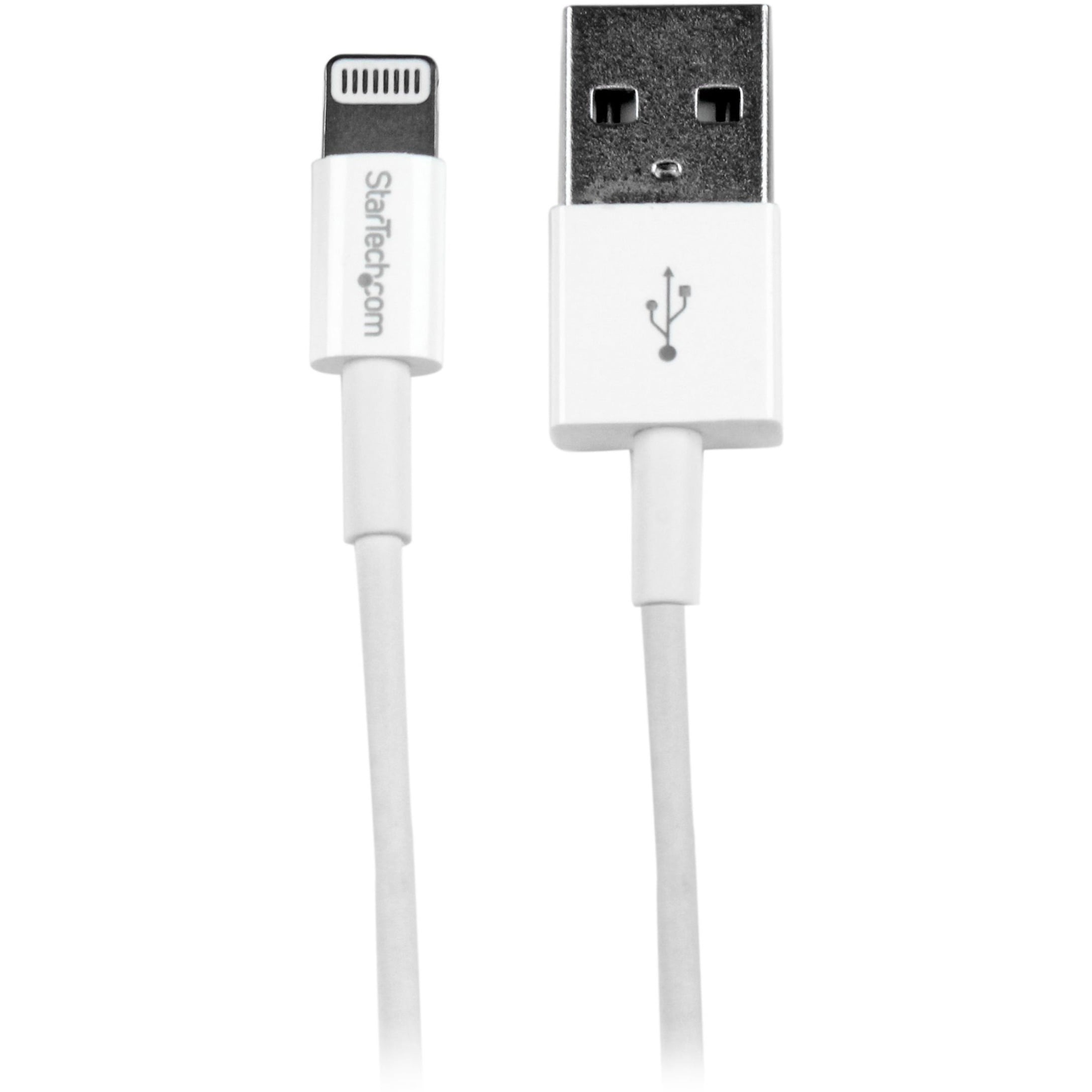 Startech.Com USBLT1MWS 1M White Slim Lightning To Usb Cable - Walmart.com