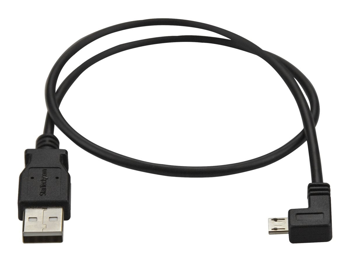 StarTech.com 0.5 m Left Angle Micro USB Cable - Charge and Sync Cable ...