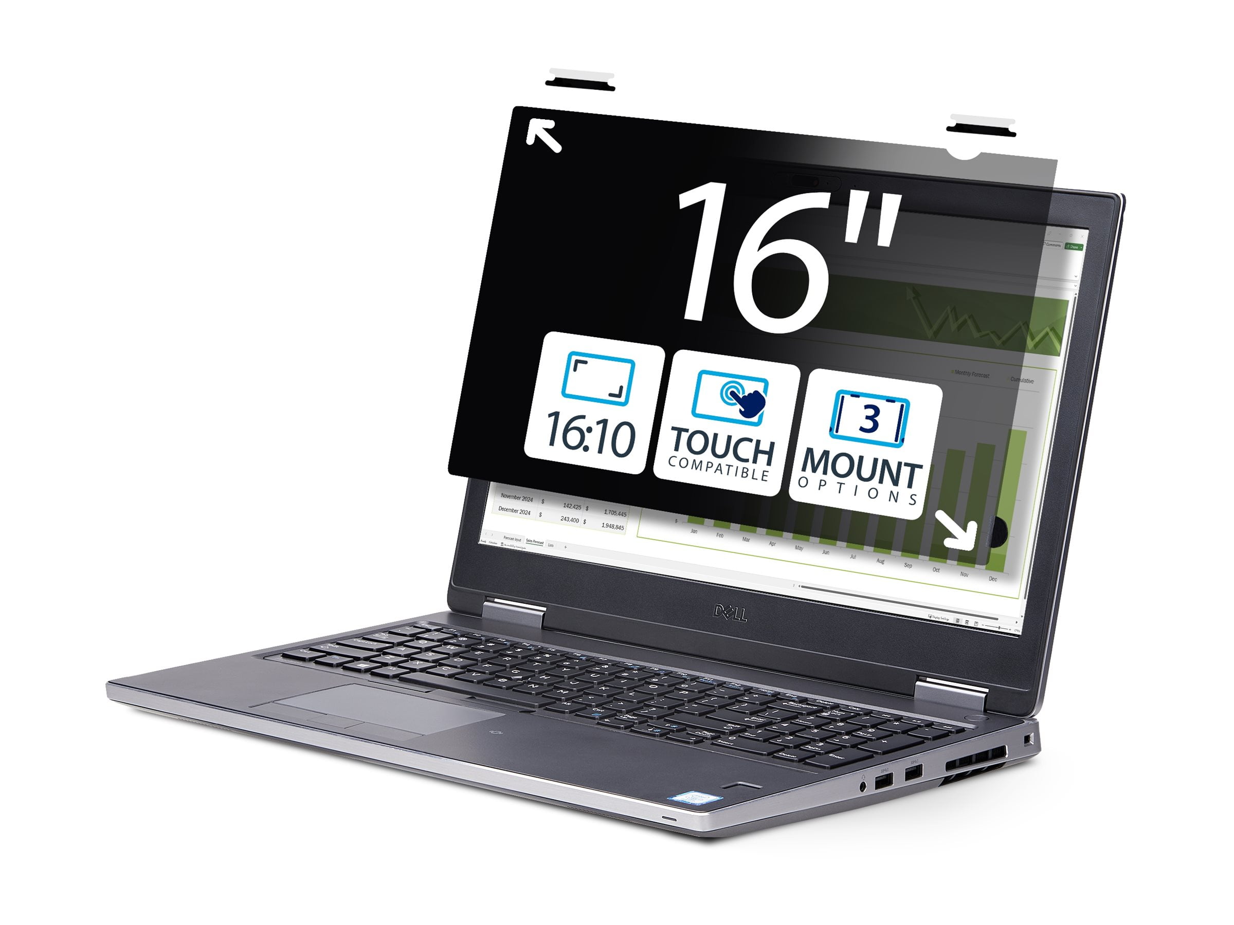 Startech Startech 16in 16:10 Touch Privacy Screen, Laptop Security Shield, Anti-Glare Blue Light ...