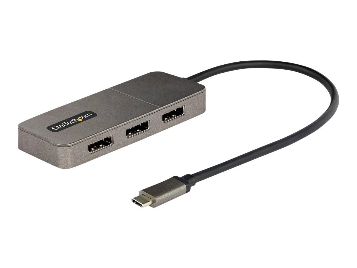 StarTech Laptop Dual Monitor Splitter Cable, USB-C to Triple DisplayPort MST Hub MST14CD123DP ...