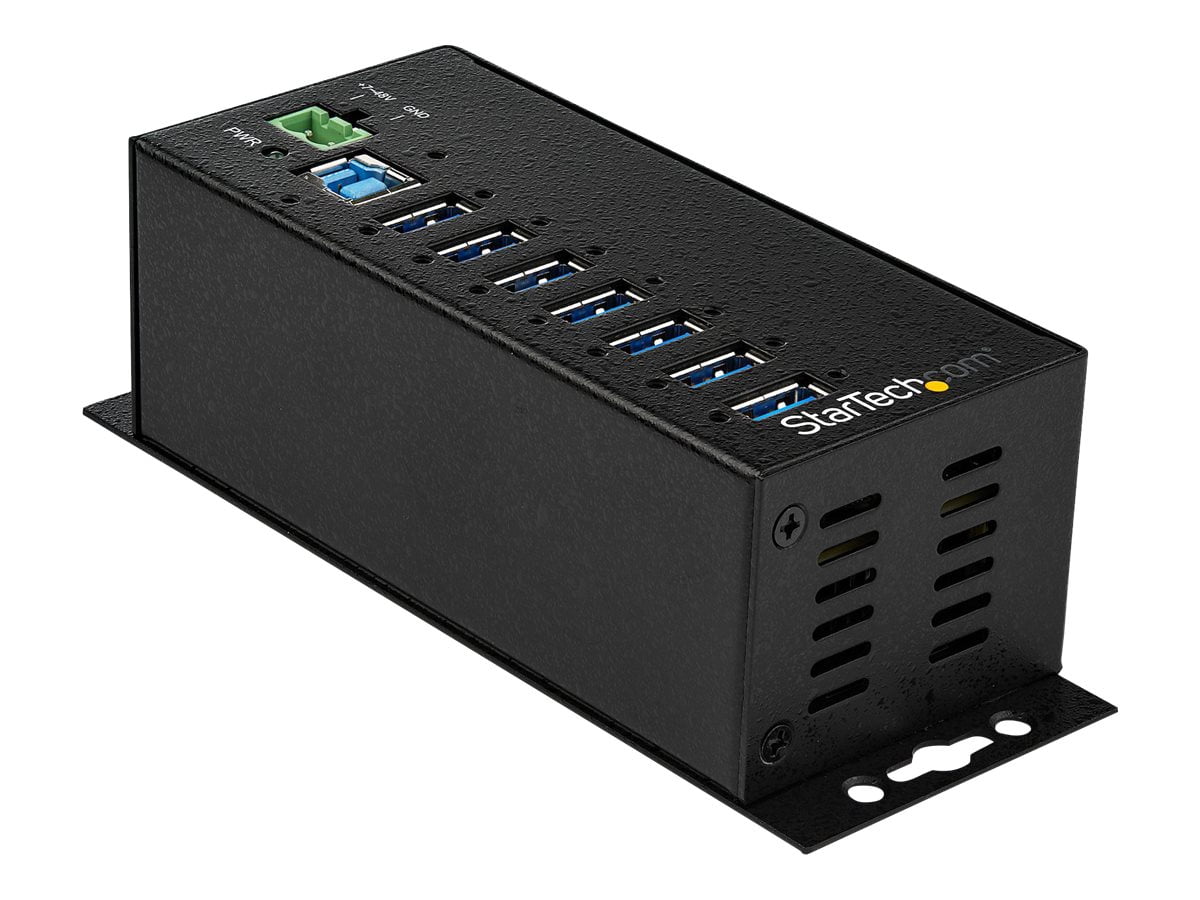 Startech.com 7 Port Usb Hub With Adapter, Surge Protection, Metal ...