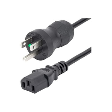 StarTech 10 ft Flat NEMA 5-15P to C13 Computer Power Cord - Black - Walmart.com