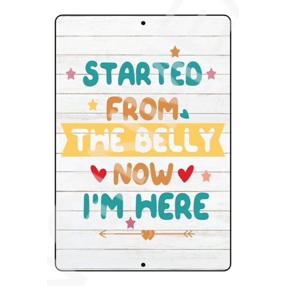 Started From The Belly Baby"s Room Metal Aluminum Sign Weatherproof ...