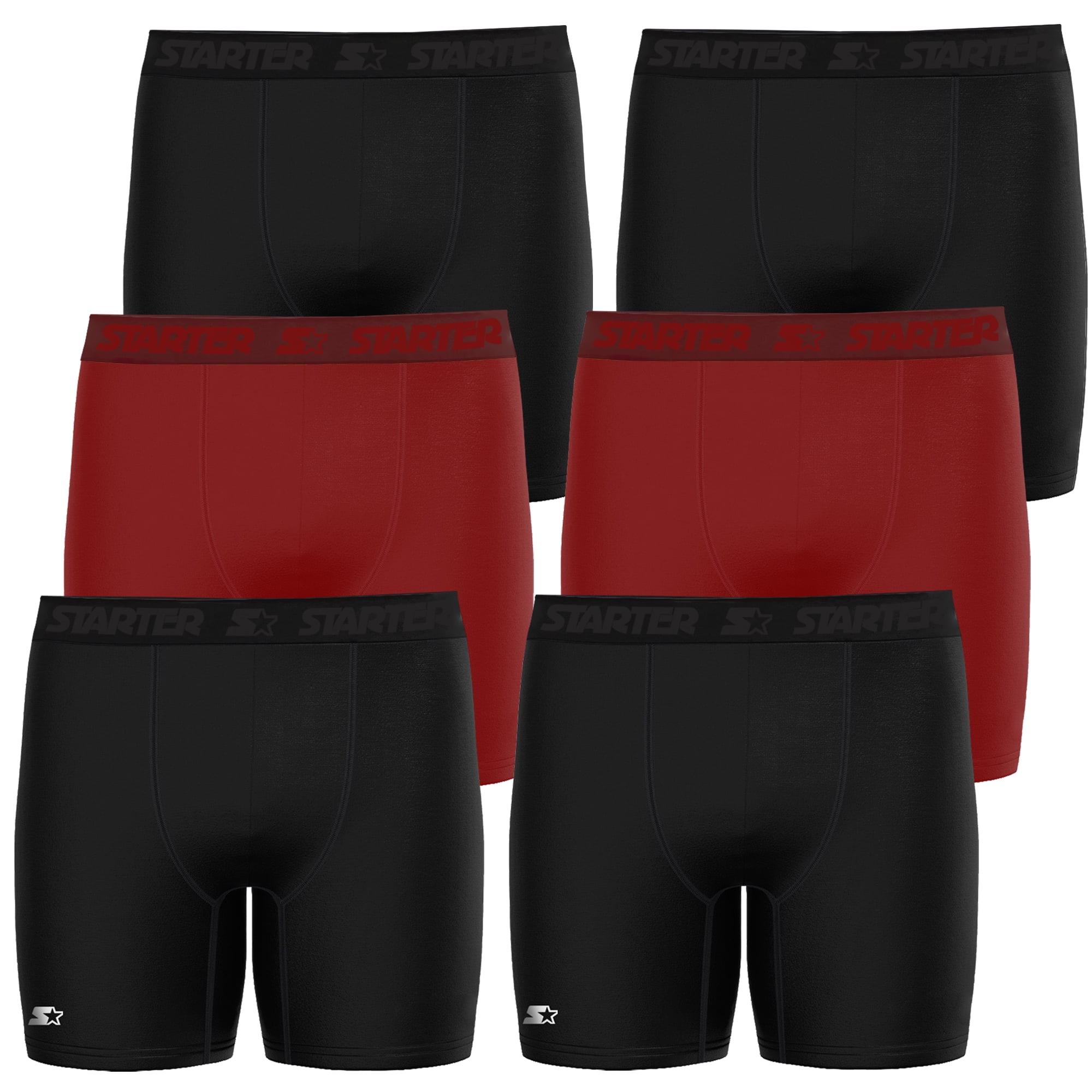 Starter Men's Breathable Polyester Boxer Briefs, Multicolor (6 Pack ...