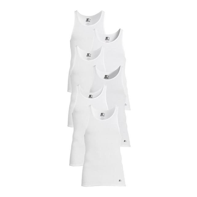 Starter Men's Breathable Tagless Tank Top Under Shirts, 6-Pack ...