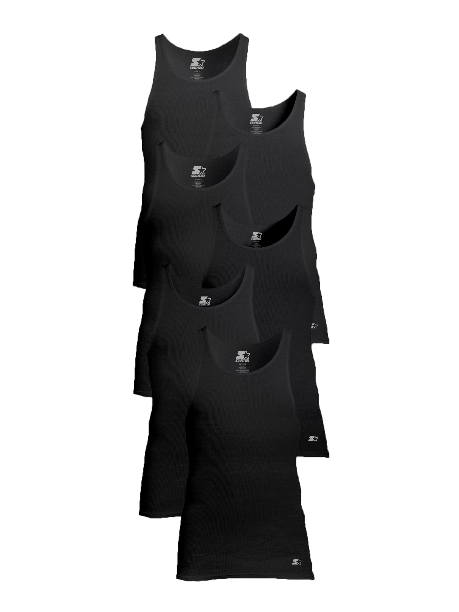 Starter Men's Breathable Tagless Tank Top Under Shirts, 6-Pack ...