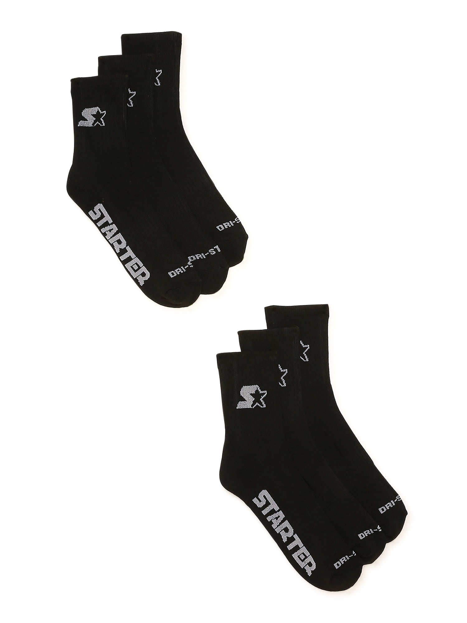 Starter Men's Half Cushion Extended Quarter Socks, 6-Pack - Walmart.com