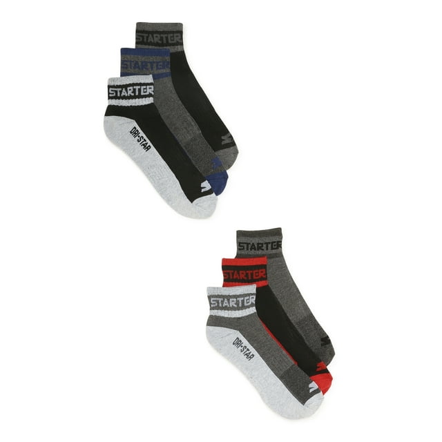 Starter Men's Half Cushion Quarter Socks, 6-Pack - Walmart.com