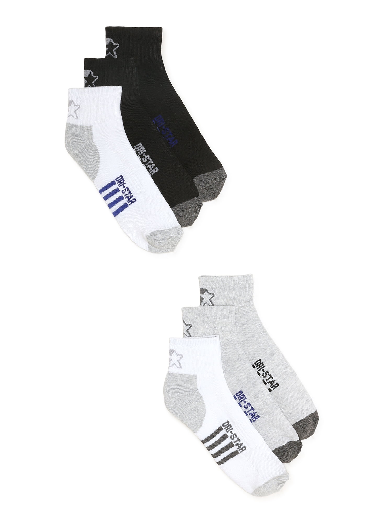 Starter Men's Half Cushion Quarter Socks, 6-Pack - Walmart.com
