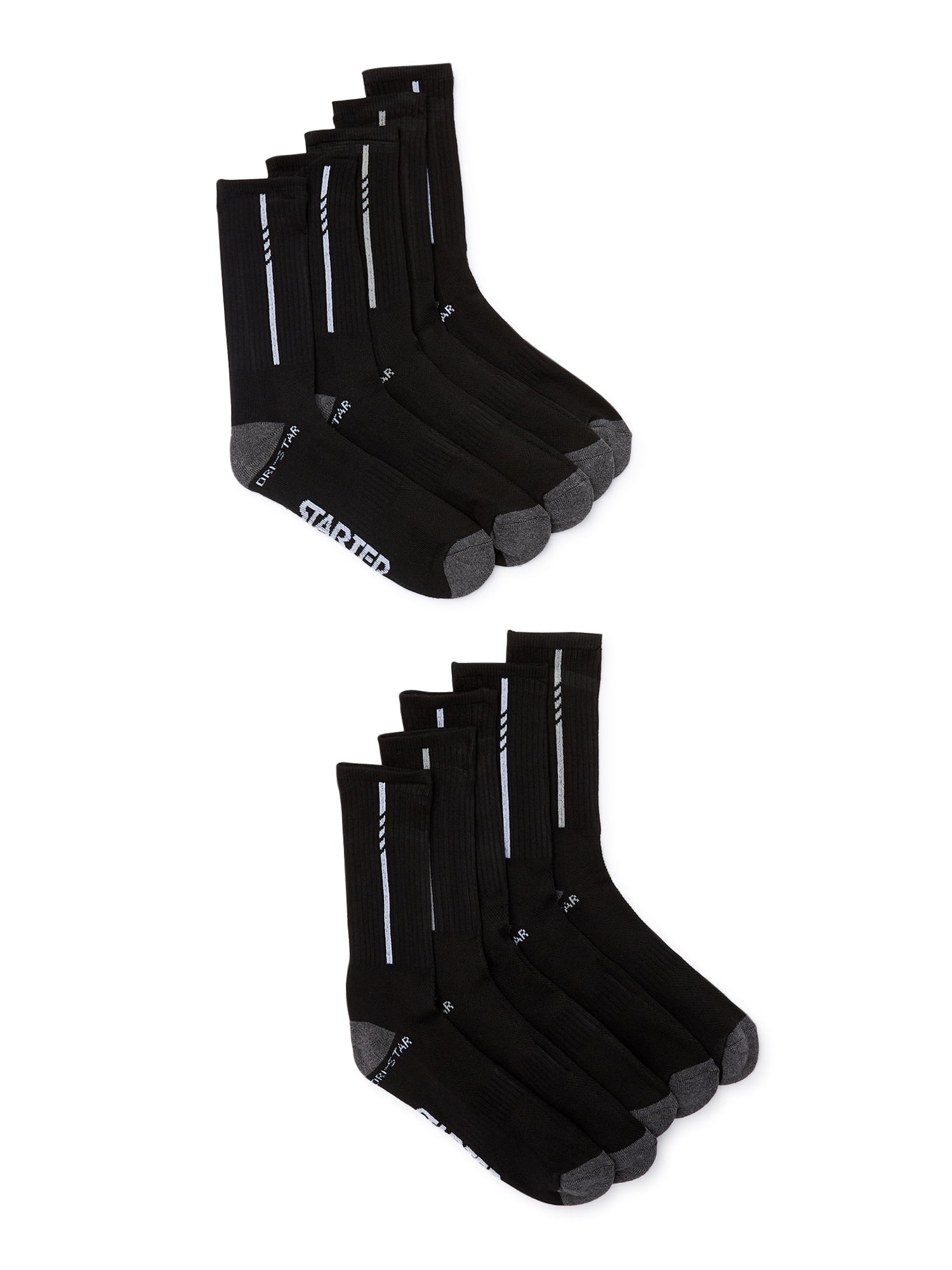 Starter Men's Sporty Line Rib Crew Socks, 10-Pack - Walmart.com