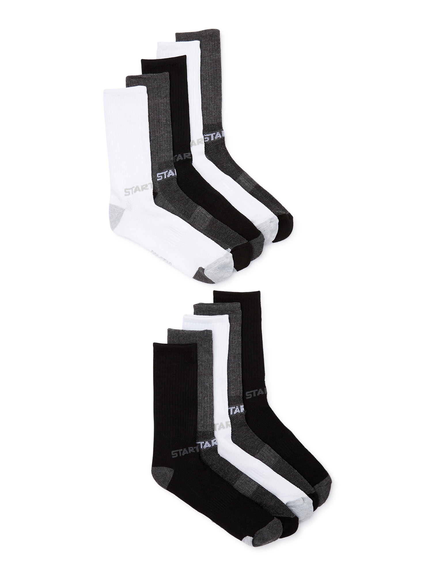 Starter Men's Two Tone Toe Crew Socks, 10-Pack - Walmart.com