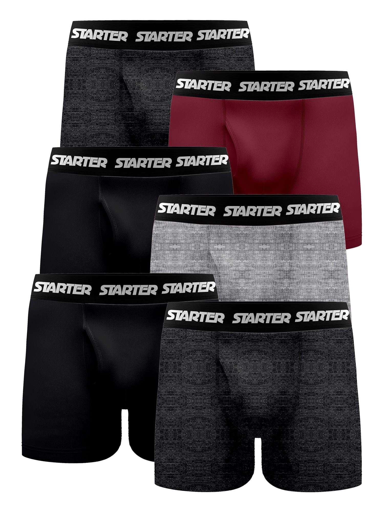 Starter Men's Stretch Cotton Boxer Briefs 6-Pack, Breathable Waist ...