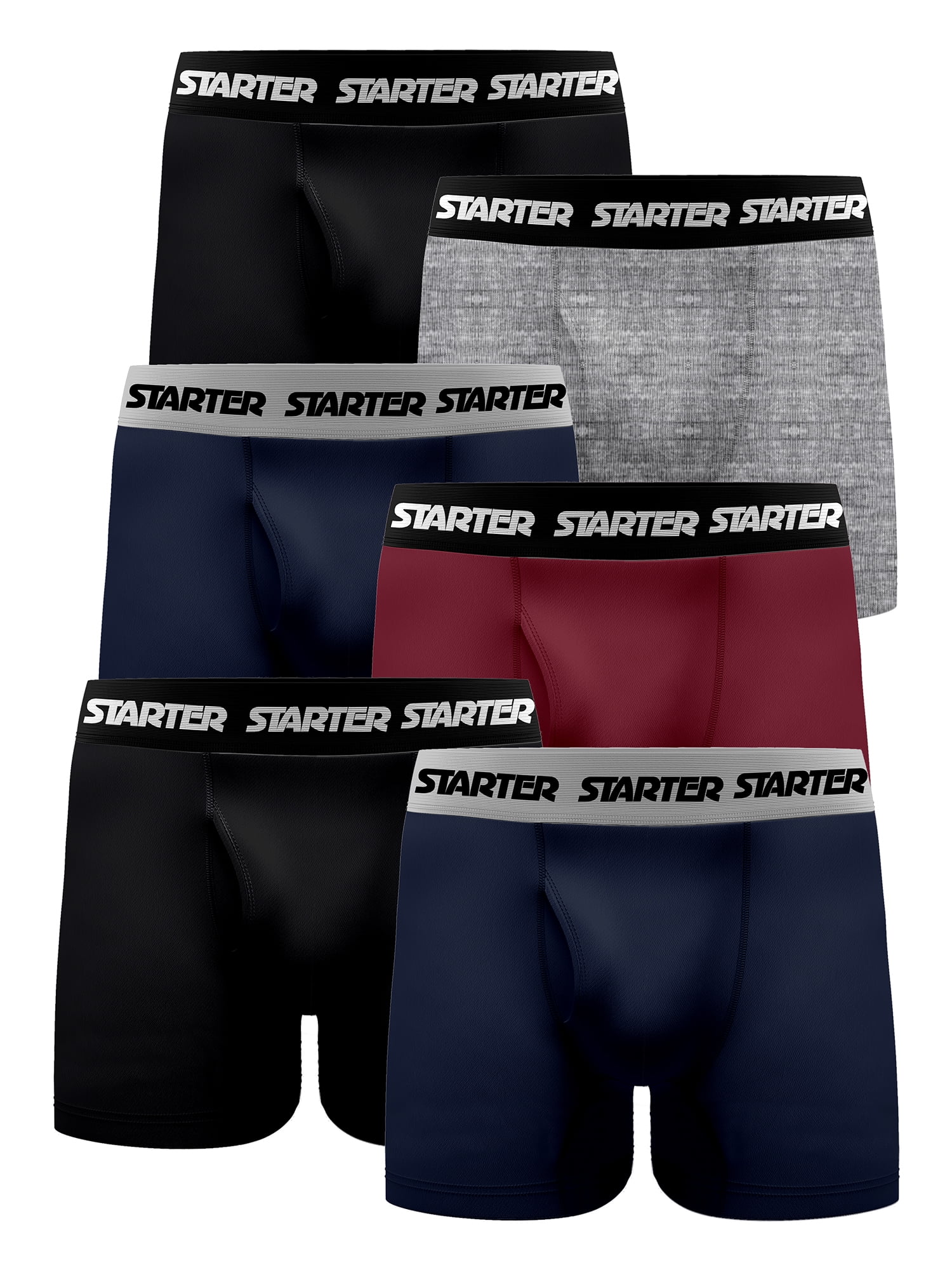 Starter Men's Stretch Cotton Boxer Briefs 6-Pack, S to 5X breathable ...