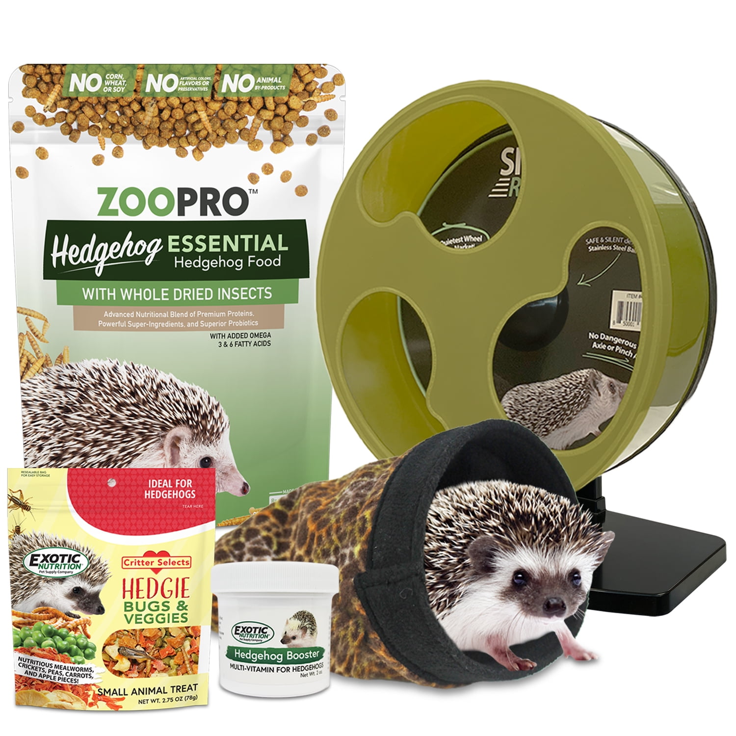 Starter Package for Hedgehogs - Includes Exercise Wheel, Healthy Food ...