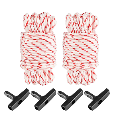 Starter Rope Pull Cord 3mm x 10m with Handle For Lawn Mower Accessories ...