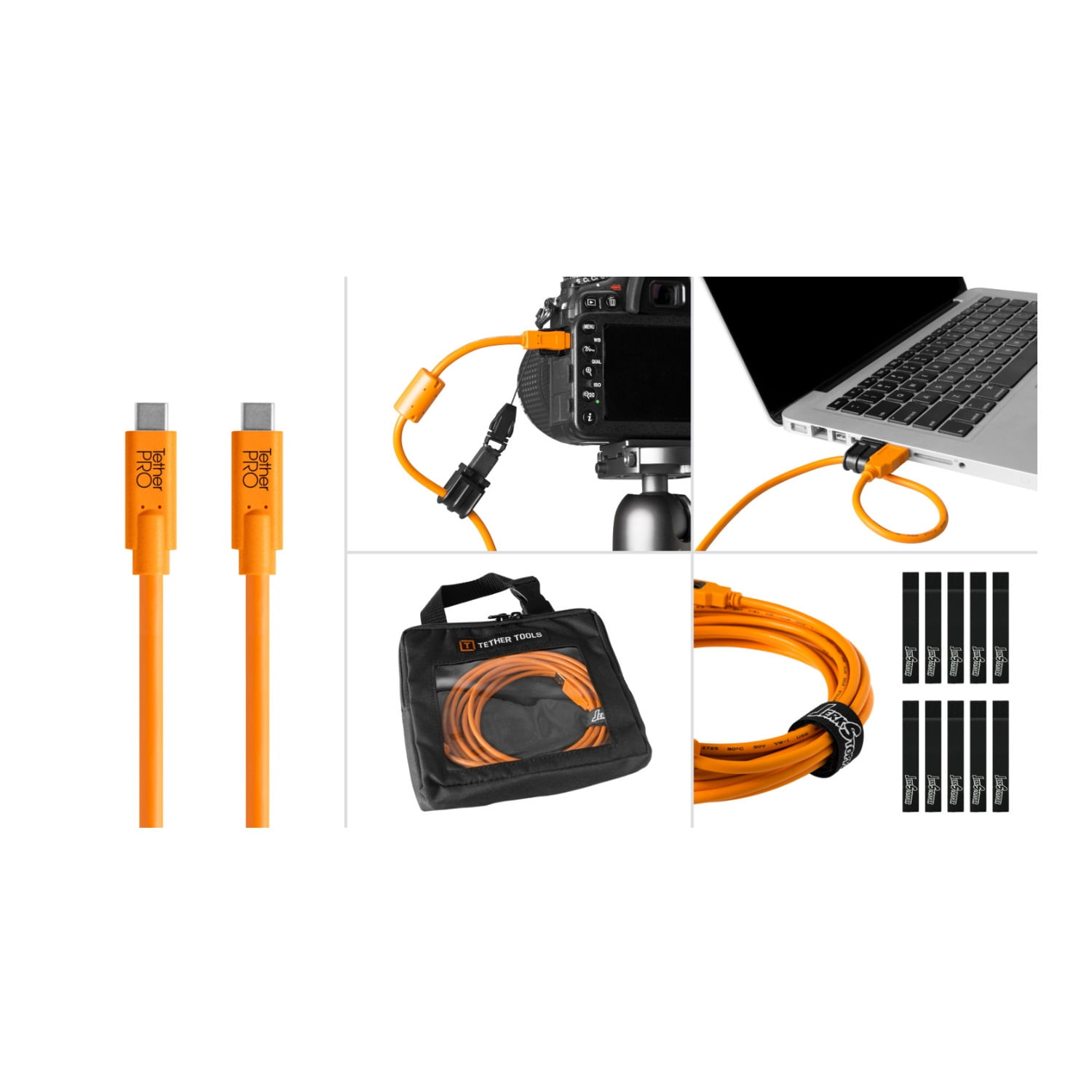 Starter Tethering Kit with 15' USB-C to USB-C Cable, Orange - Walmart.com