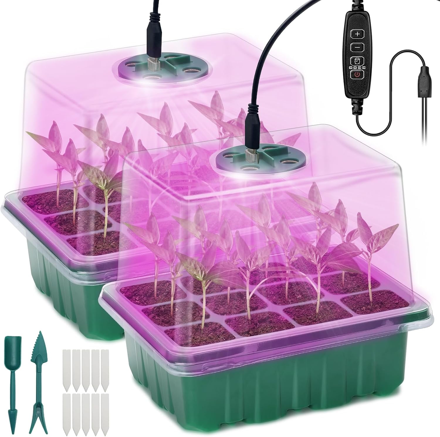 Starter Tray, 2 count Propagation Station with Grow Light,Seedling ...