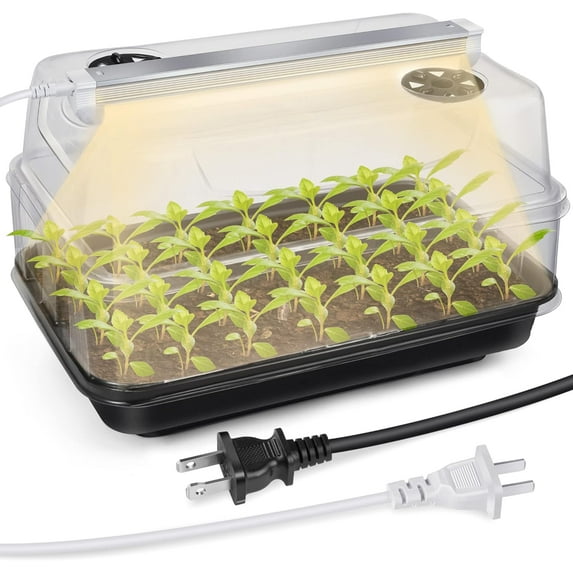 Starter Tray with T8 Grow Light, Seedling Heat Tray with 15'' .2 ...