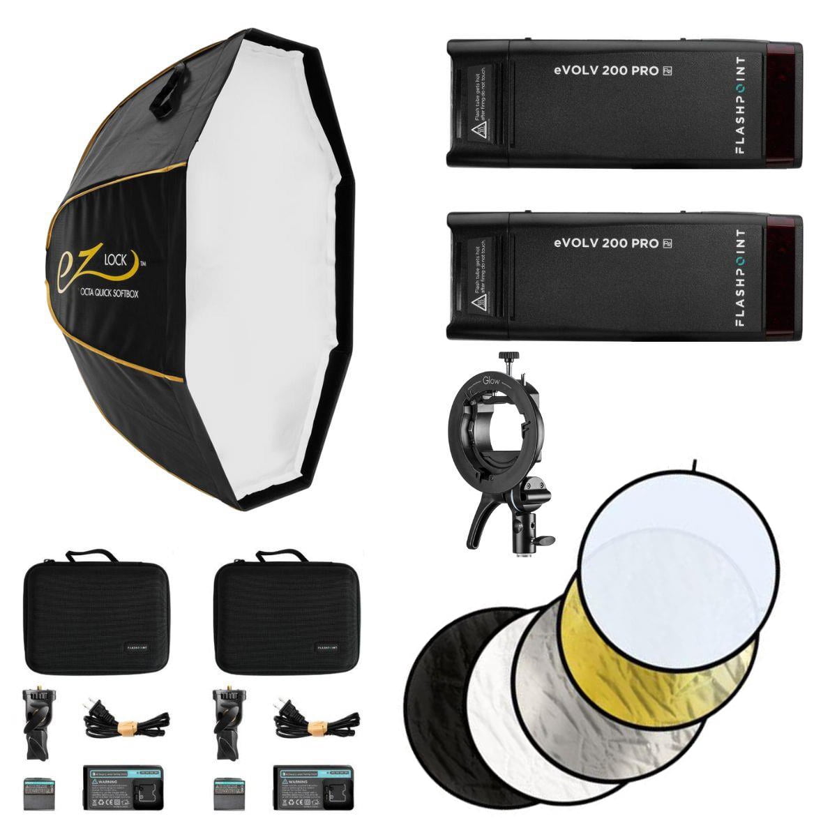 Flashpoint Starter lighting Kit, Includes Two eVOLV 200 Pro TTL Flashes ...