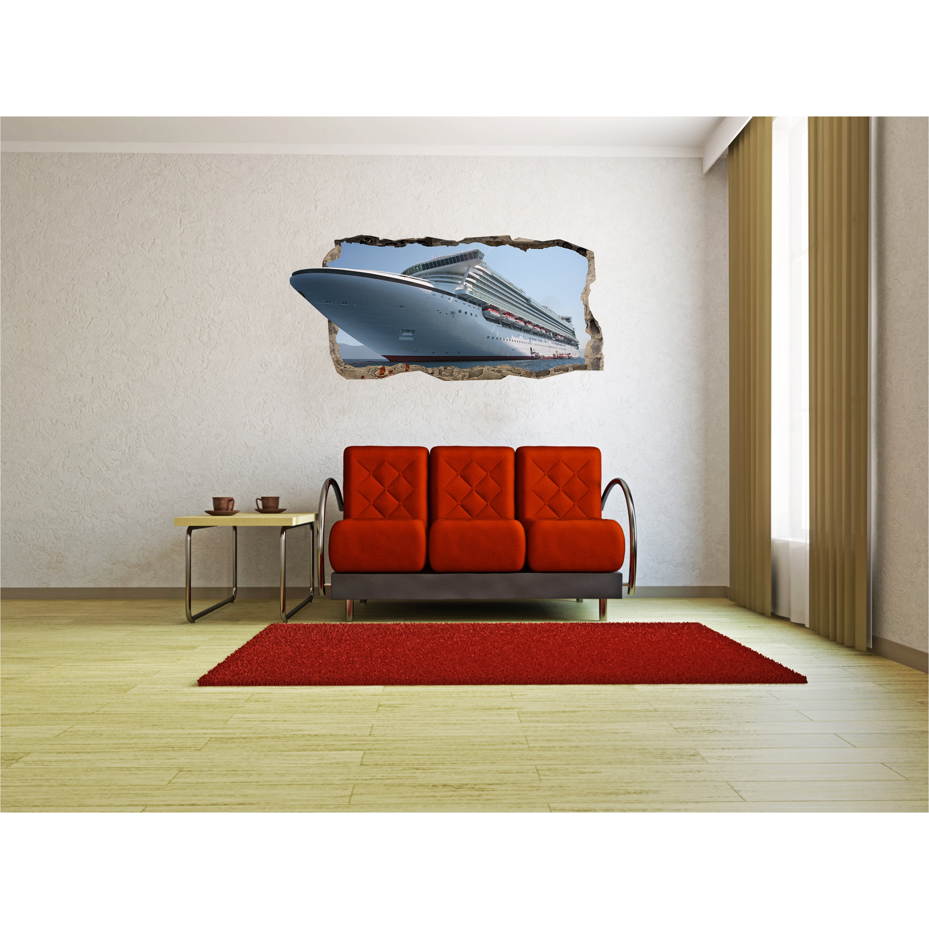 Startonight 3D Mural Wall Art Photo Decor Cruise Ship Amazing Dual View ...