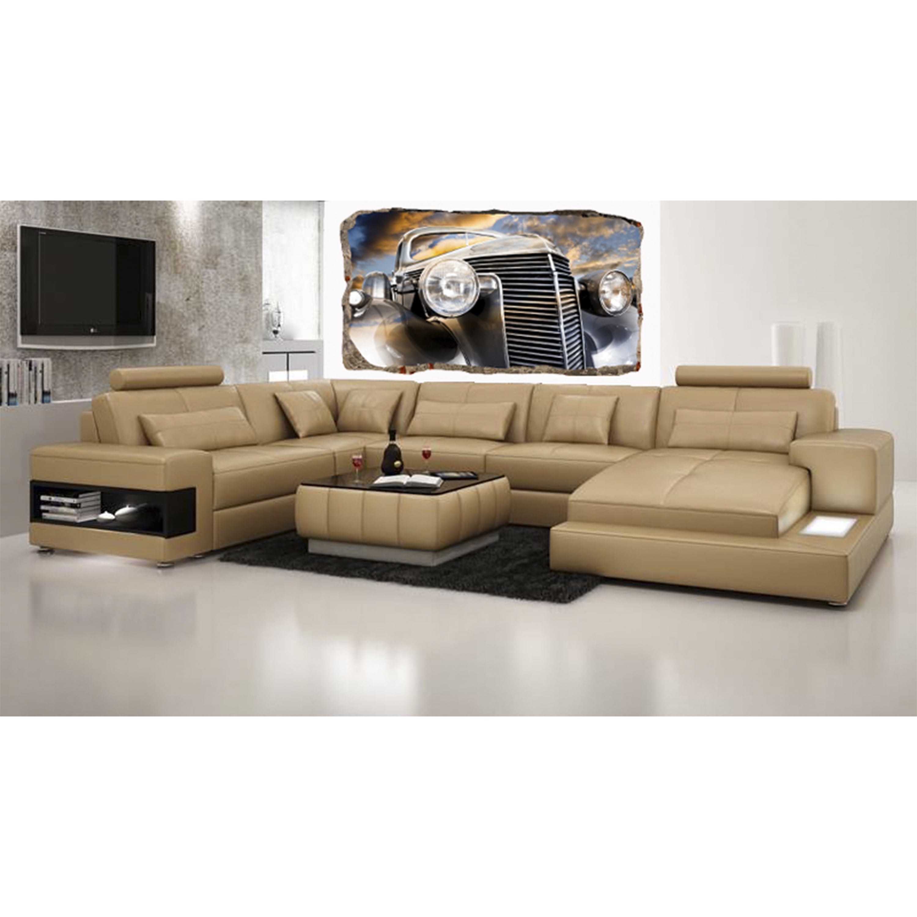 Startonight 3D Mural Wall Art Photo Decor Gray Retro Car Amazing Dual ...