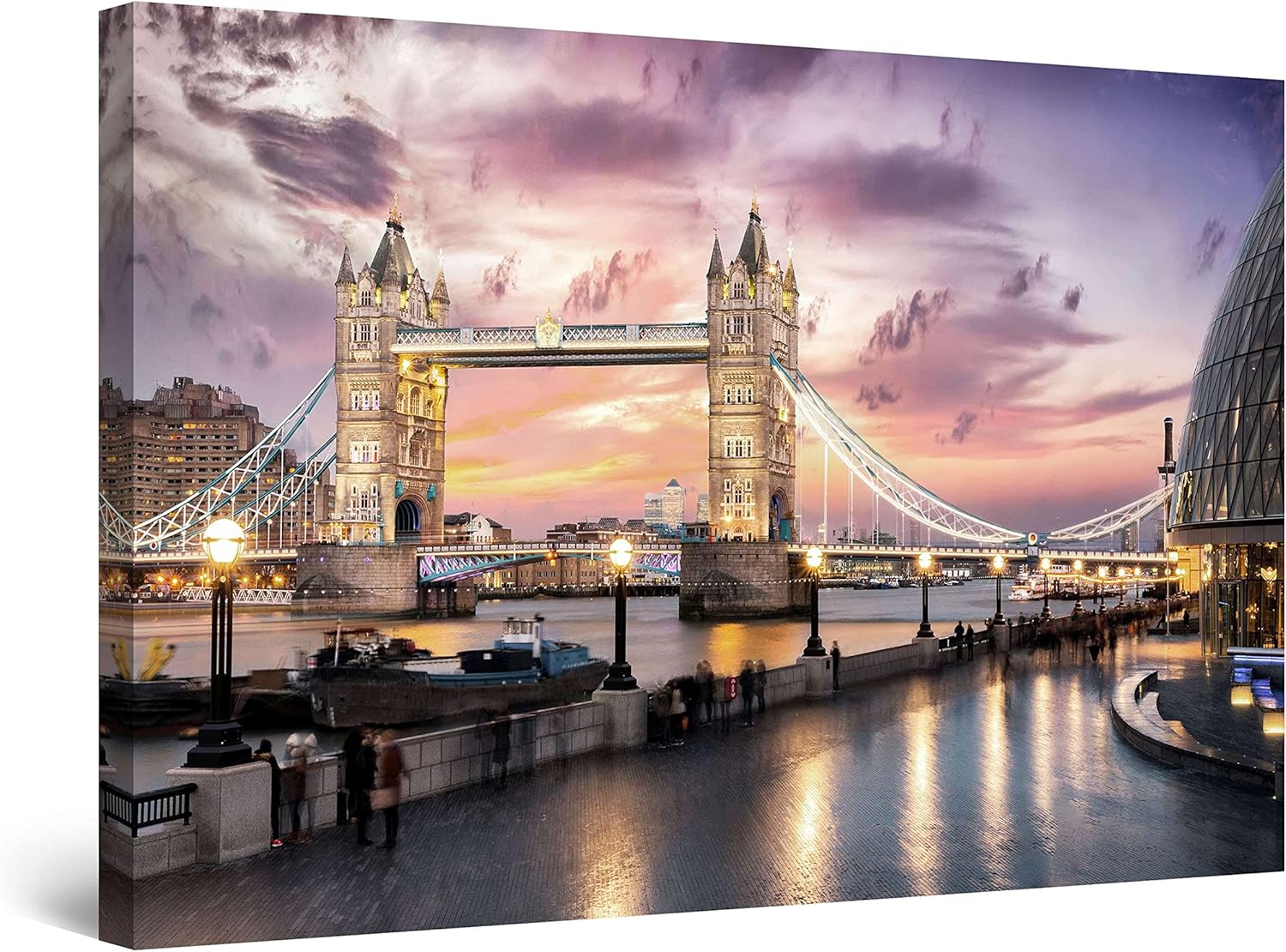 Startonight Canvas Wall Art Decor - Tower Bridge London - Stretched and ...