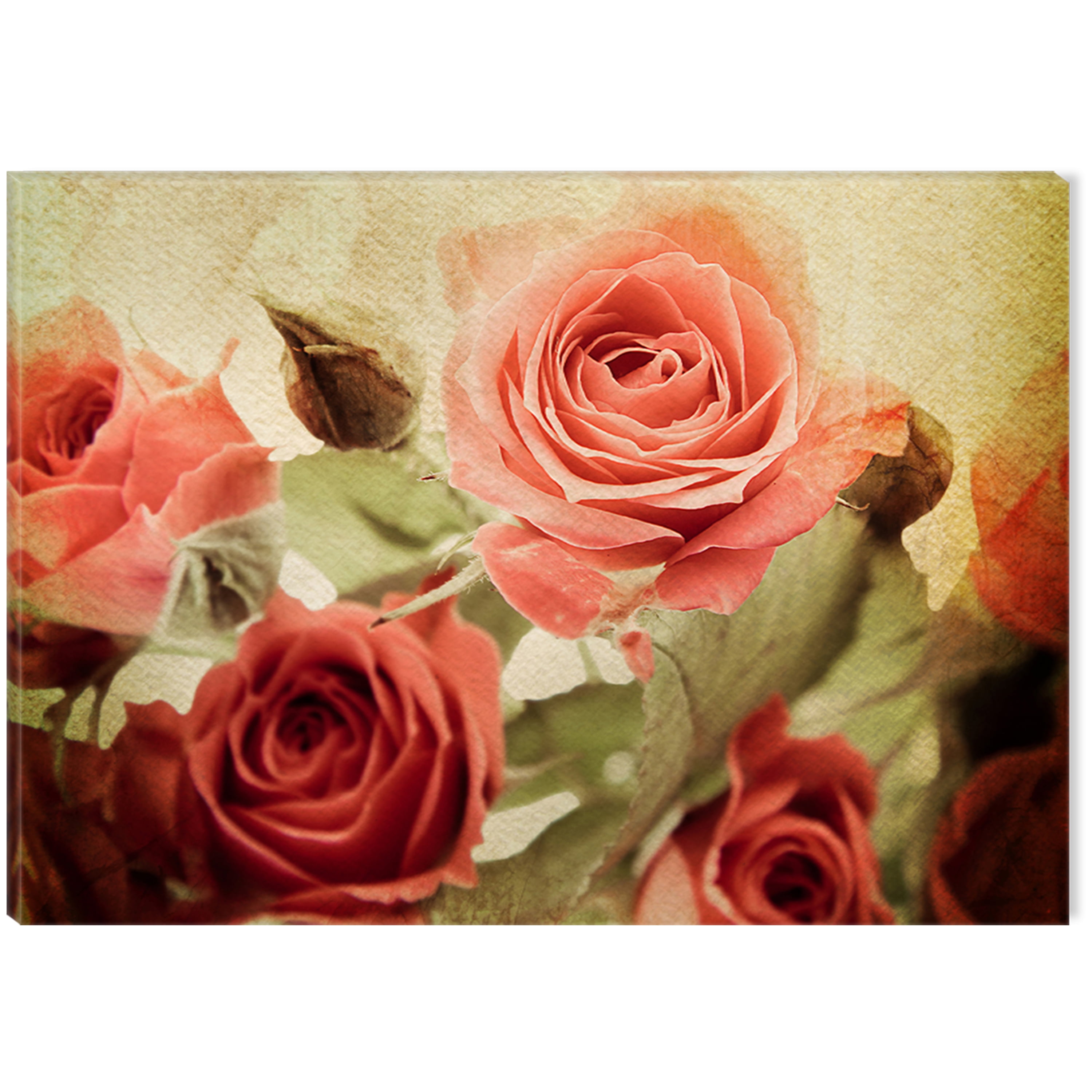 Startonight Canvas Wall Art Grunge Roses USA Design for Home Decor ...