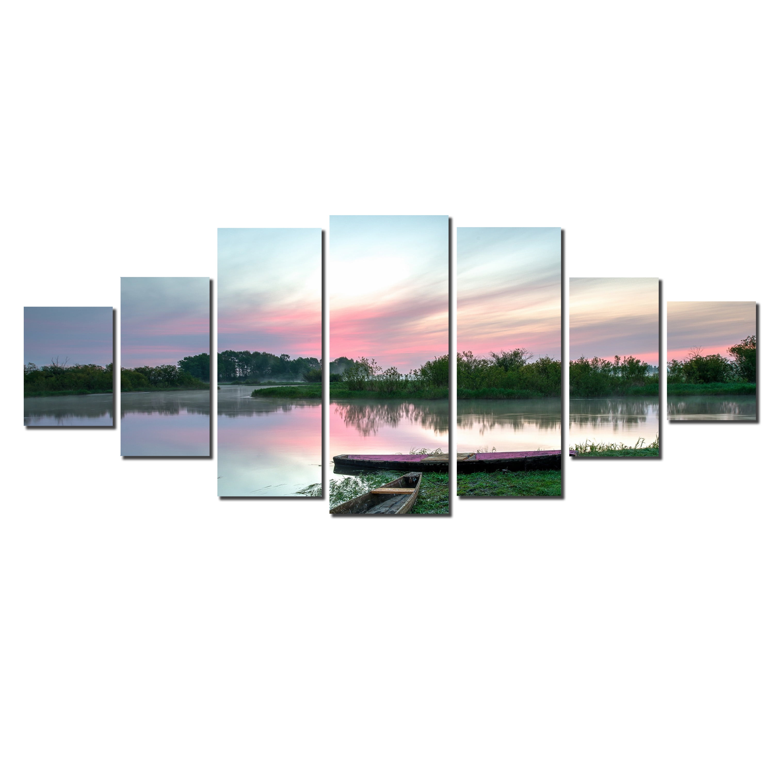 Startonight Huge Canvas Wall Art Pink Sunset On The Lake, Home Decor ...