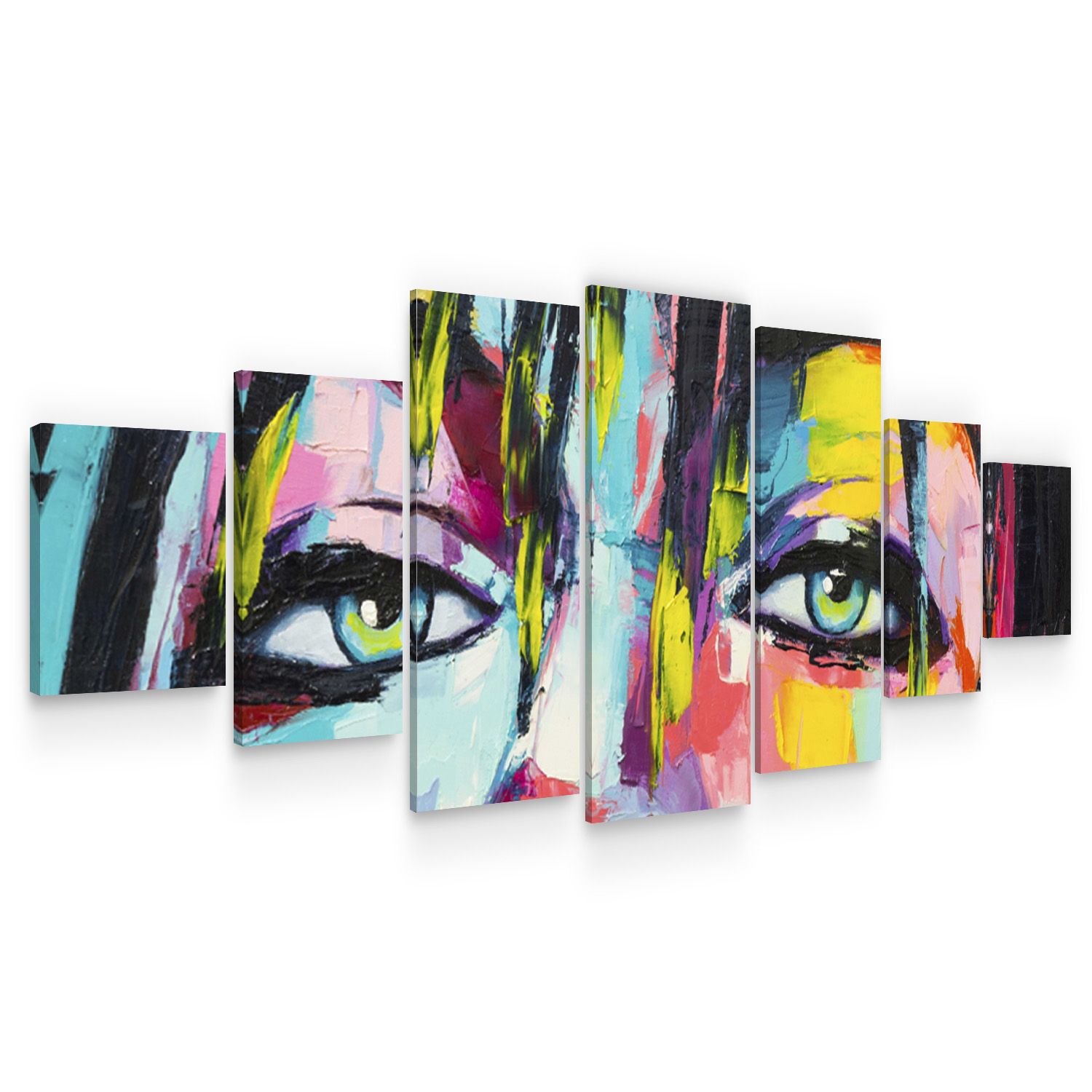 Startonight Printed Abstract Canvas Art Prints, 40" x 95", Set of 7 ...