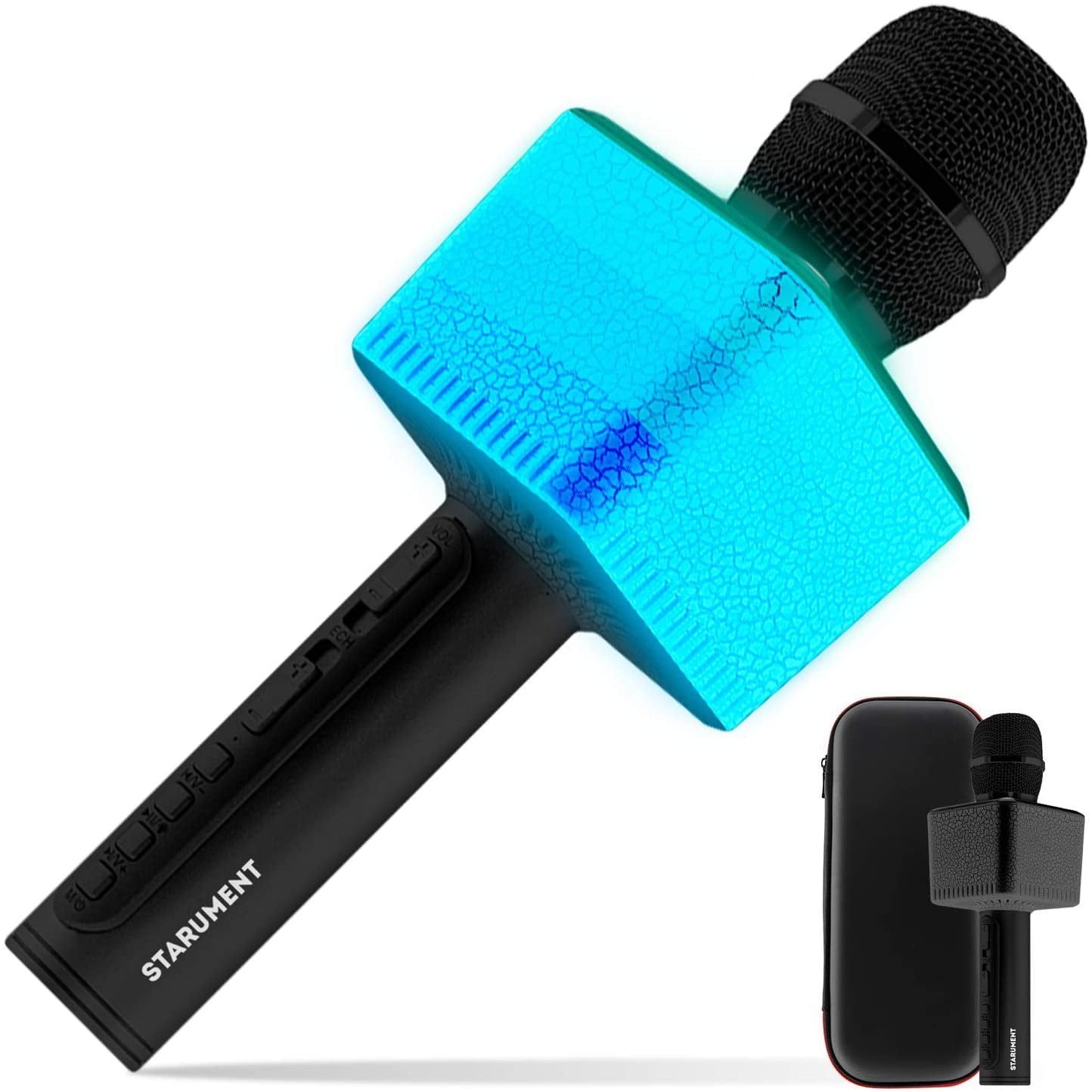 Starument 3 in 1 Wireless Bluetooth Karaoke Microphone with LED Lights ...