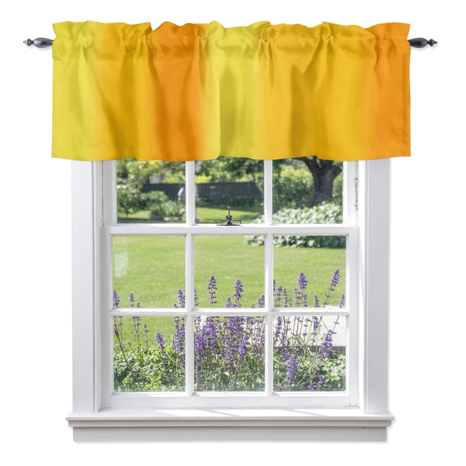 Starweft Cloth Orange Yellow Gradient Valances for Windows, Minimalist ...